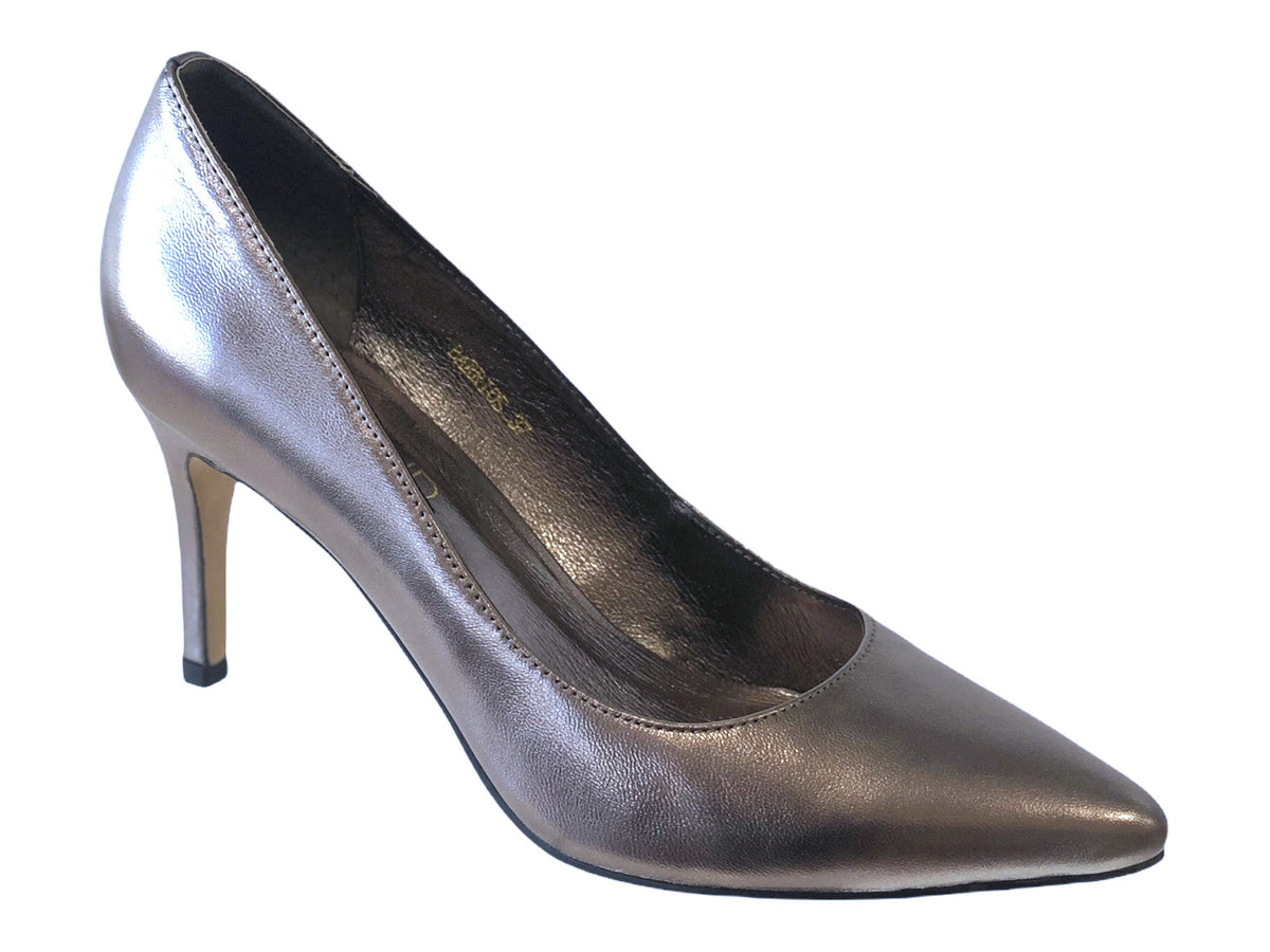 TOP END BARRIOS Navy Leather Mid Heels – Ricardo Ferro